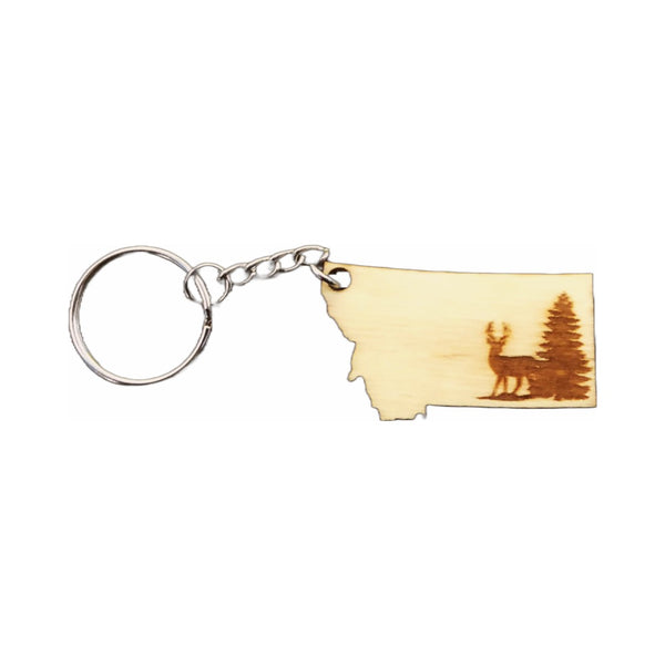 Mt Shape Deer Tree Keychain – Custer Battlefield Trading Post Company